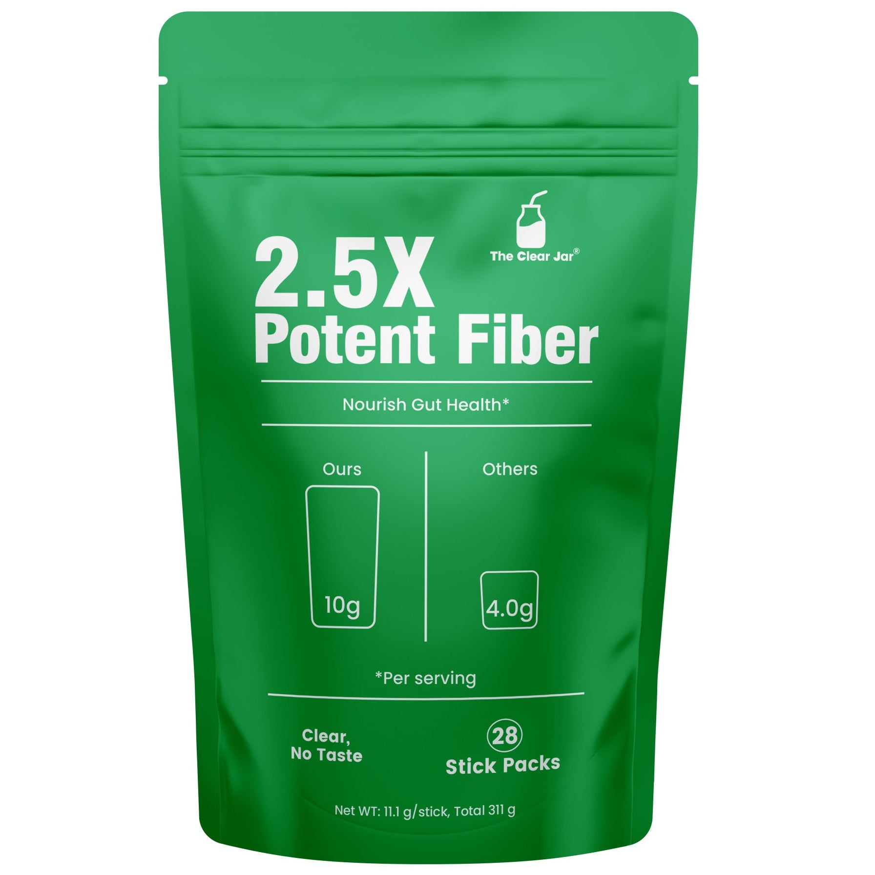 2.5X Potent Fiber – 10g Tasteless, Soluble Fiber Boost for 36% Daily F ...